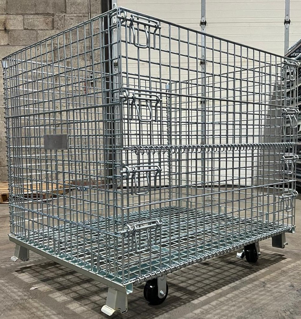 Collapsible Wire Containers with Casters – 28" | Mobile Storage | Harix ...